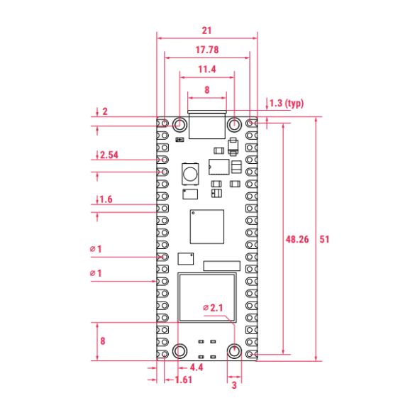 Carte Raspberry Pi Pico 2WH SC1634 - Gotronic
