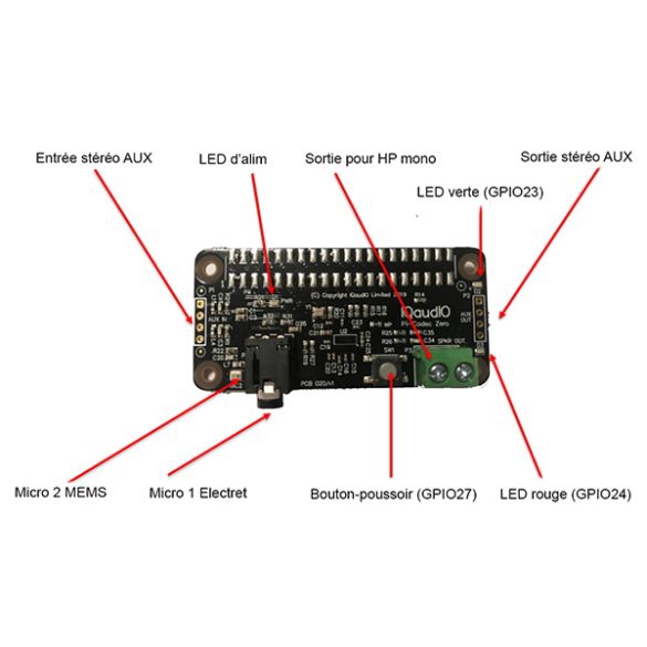 Module HAT IQaudio Codec Zero - Gotronic