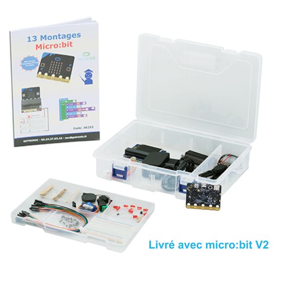 Kit débutant 13 montages micro:bit V2 - Gotronic